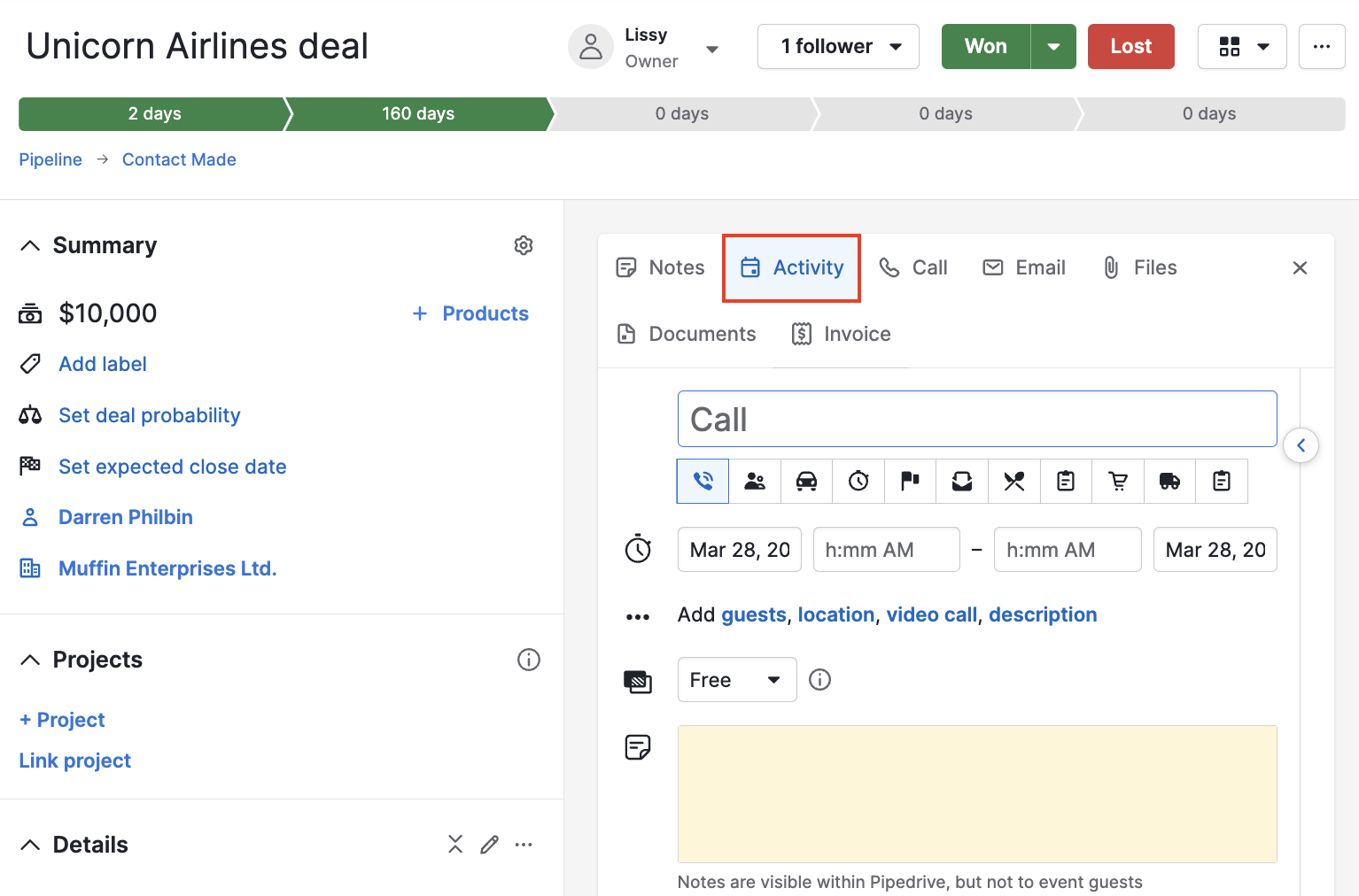 Activities - Knowledge Base | Pipedrive